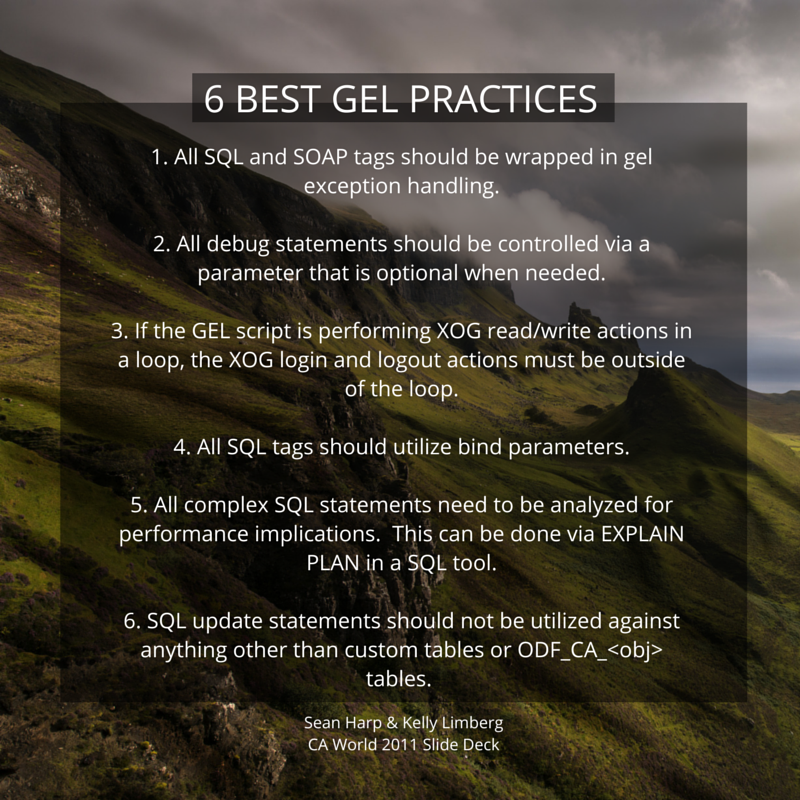 6 Best GEL Practices | CA PPM